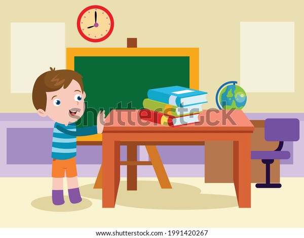 Child Pushing Vector Concept Boy Pushing: vetor stock (livre de ...