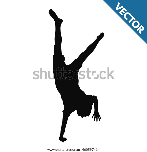 Child Silhouette Doing Cartwheels On White Stock Vector (Royalty Free ...