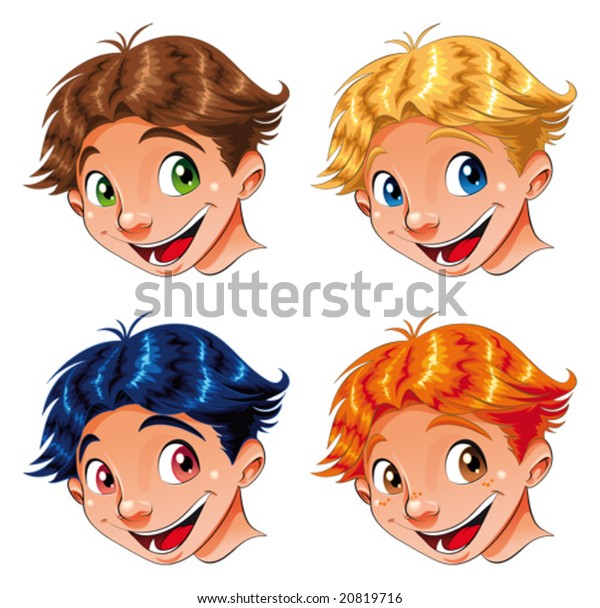 Child Smile Funny Cartoon Vector Characters Stock Vector (Royalty Free ...