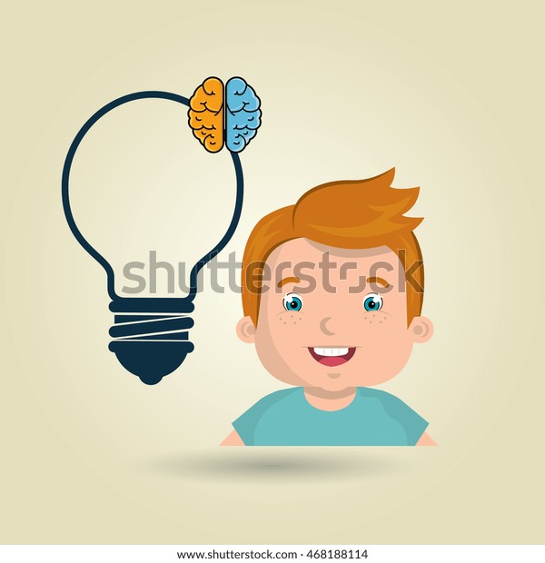 Child Student Idea Icon Vector Illustration Stock Vector (Royalty Free ...