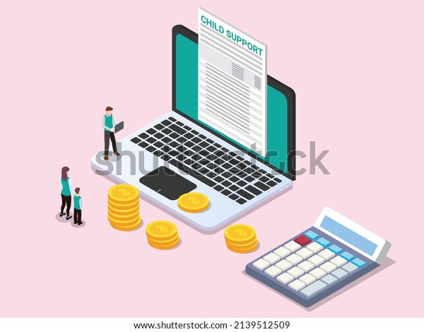 Child Support Vector Concept Young Woman 库存矢量图（免版税）2139512509 ...