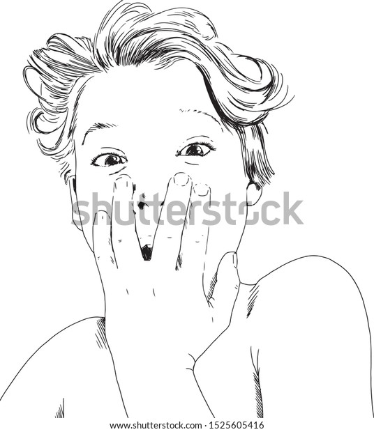 Child Surprised Fright Emotions Vector Illustration Stock Vector ...