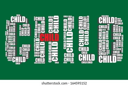 Child Typography 3d Text Word Art Stock Vector (Royalty Free) 164595152 ...