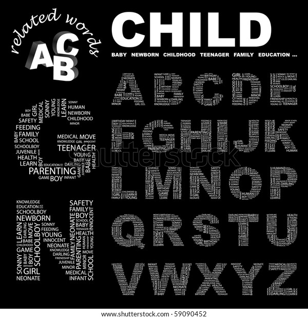 Child Vector Letter Collection Illustration Different Stock Vector ...