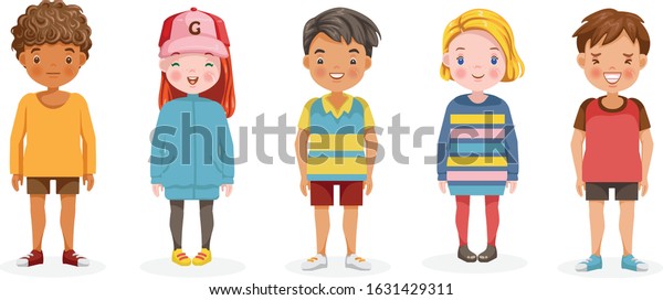 Child Vector Set Kids Children Five: vector de stock (libre de regalías ...