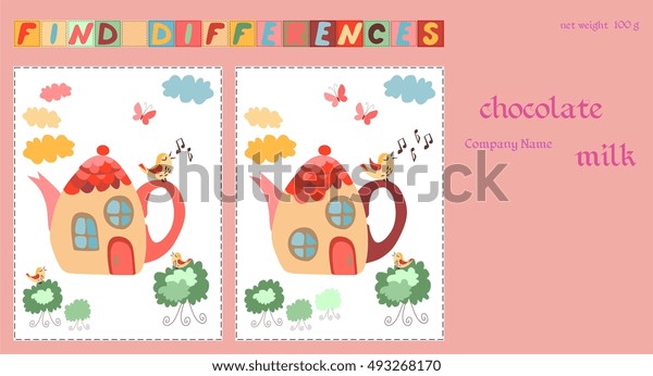 Childish Design Template Chocolate Packaging Game: vector de stock ...