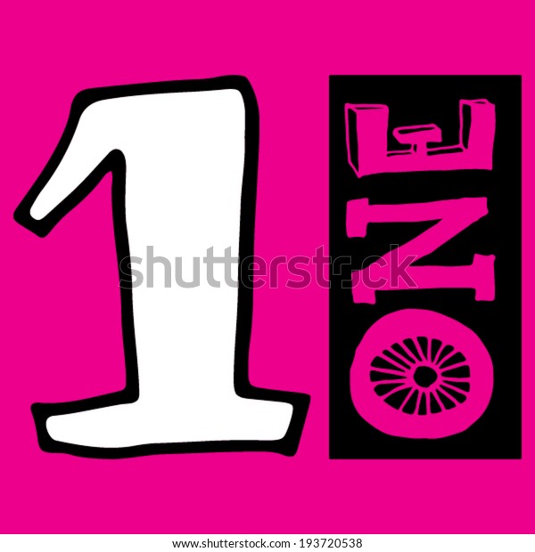 Childish Graffiti Numerals Doodle Number 1: เวกเตอร์สต็อก (ปลอดค่า ...