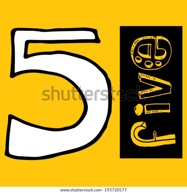 Childish Graffiti Numerals Doodle Number 5 Stock Vector (Royalty Free ...