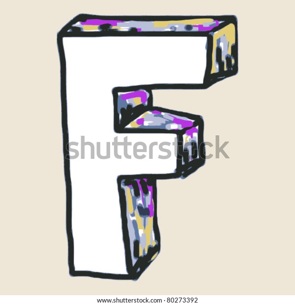 Childlike Hand Drawn Alphabet Painted Letter Stock Vector (Royalty Free ...