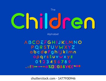 Colourful Alphabet Font Vector Suitable Kids Stock Vector (Royalty Free ...