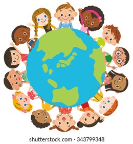 Children Around Earth Stock Vector (Royalty Free) 343799348 | Shutterstock