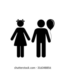 Children Black Vector Icon Stock Vector (Royalty Free) 316348856 ...