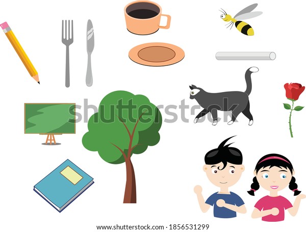 Children Book Illustration Separate Objects Stock Vector (Royalty Free ...