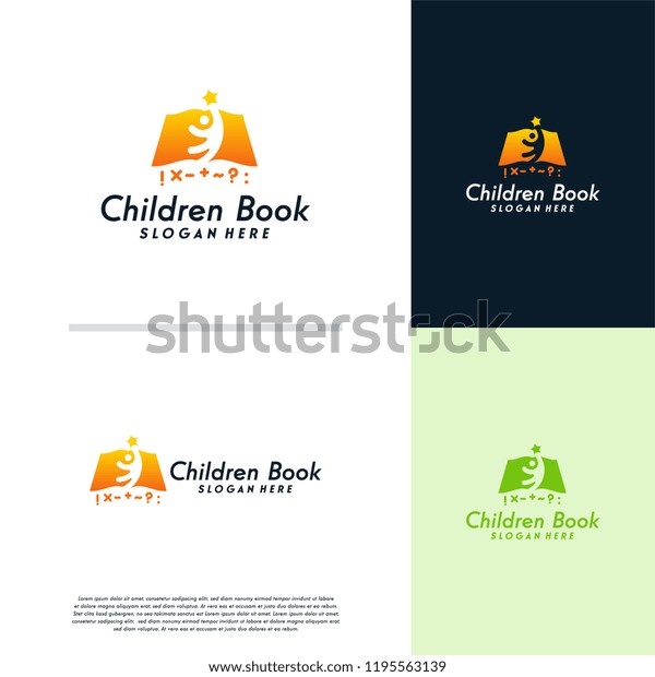 Stock vektor „Children Book Logo Designs Concept Vector“ (bez ...