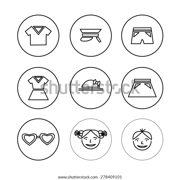 Children Clothes Icons Stock Vector (Royalty Free) 278409101 | Shutterstock