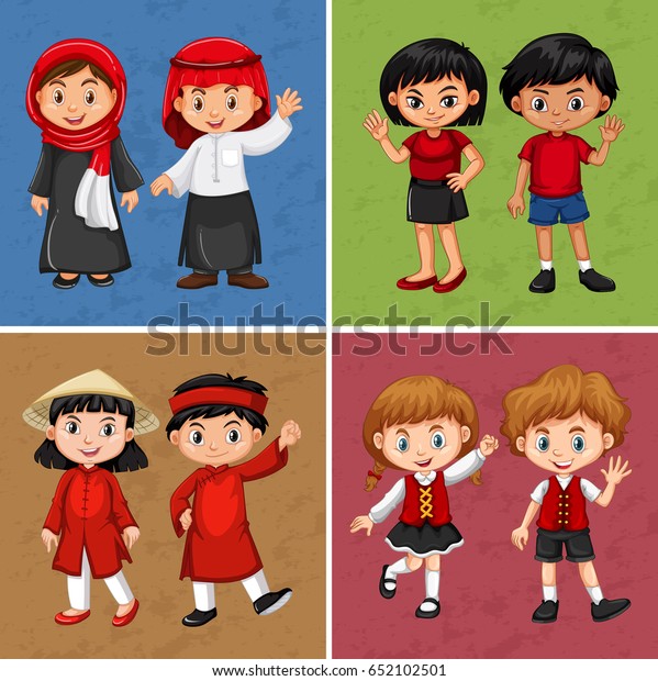 Children Different Countries Illustration Stock Vector (Royalty Free ...