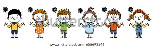 Children Disappointed Suffering 스톡 벡터(로열티 프리) 655693546 | Shutterstock