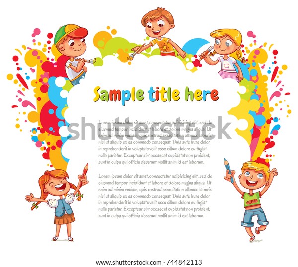 Children Draw Abstract Spots Template Advertising Stock Vector (Royalty ...