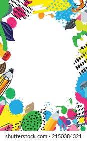 Children Drawing Competition Design Vector Professional Stock Vector ...