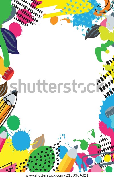 Children Drawing Competition Design Vector Professional Stock Vector ...