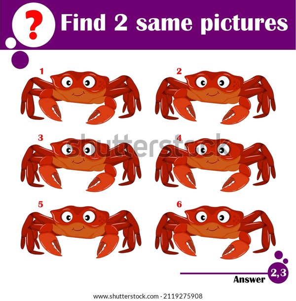 Children Educational Game Find Two Same: เวกเตอร์สต็อก (ปลอดค่า ...