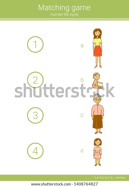 Children Educational Game Match Elements Vector Stock Vector (Royalty ...