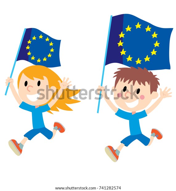 Children Europe Flag Stock Vector (Royalty Free) 741282574 | Shutterstock