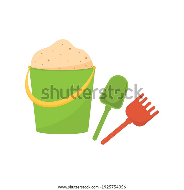 Children Green Sand Bucket Green Sand Stock Vector (Royalty Free ...