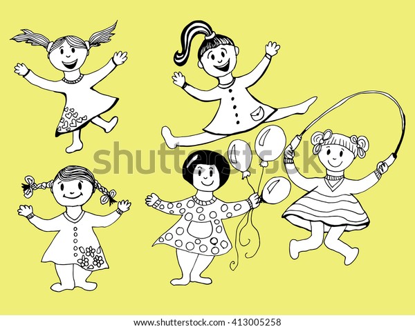 Children Handdrawn Childrens Drawing Graphic Arts Stock Vector (Royalty ...