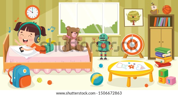 Children Having Fun Room Stock Vector (Royalty Free) 1506672863 ...