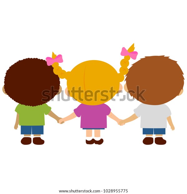 Children Holding Hands Vector Illustration Stock Vector (Royalty Free ...