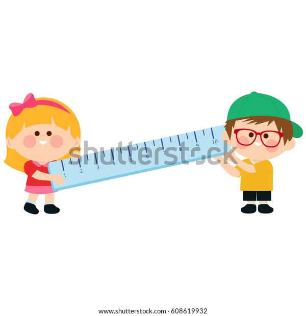 Children Holding Ruler Vector Illustration 库存矢量图（免版税）608619932 ...