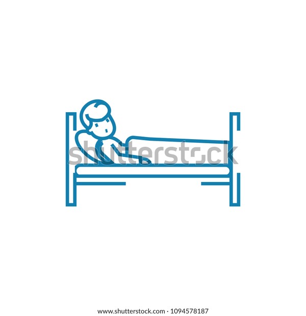 Children Hospital Linear Icon Concept Children Stock Vector (Royalty ...