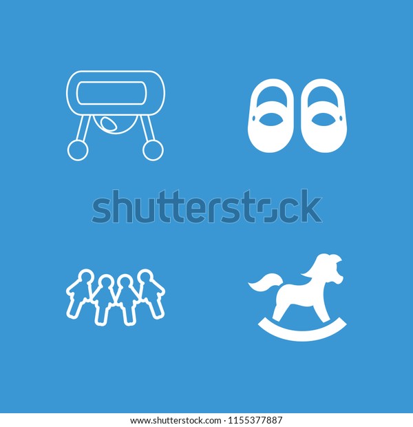 Children Icon Collection 4 Children Filled Stock Vector (Royalty Free ...