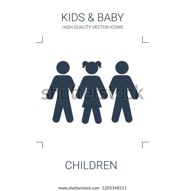 Children Icon High Quality Filled Children Stock Vector (Royalty Free ...