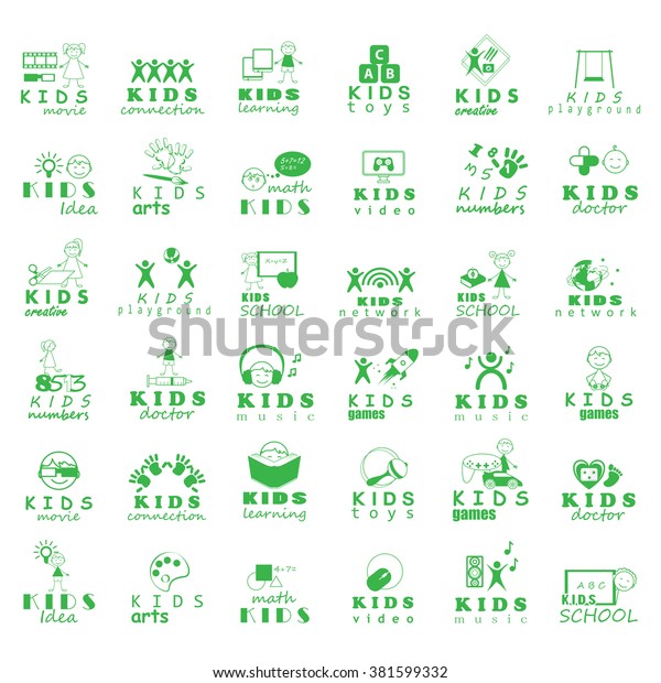 Children Icons Set Vector Illustration Graphic Stock Vector (Royalty ...