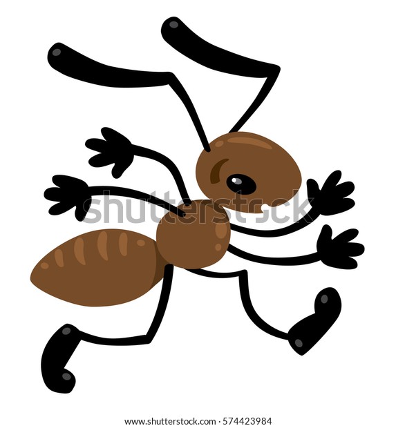 Children Illustration Funny Small Running Ant Stock Vector (Royalty ...