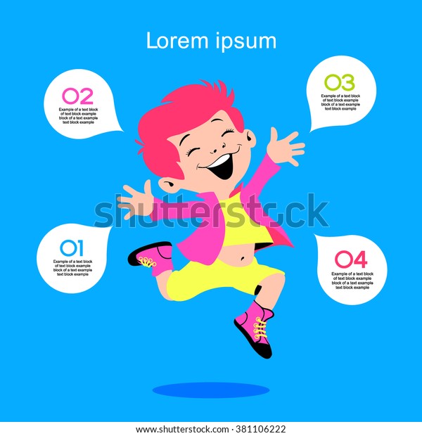Children Infographics Template Child Motion Surrounded Stock Vector ...