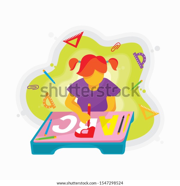 Children Learn Color Vector Kid Coloring Stock Vector (Royalty Free ...
