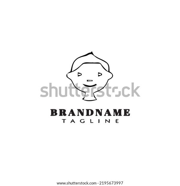 Children Logo Cartoon Icon Template Black Stock Vector (Royalty Free ...