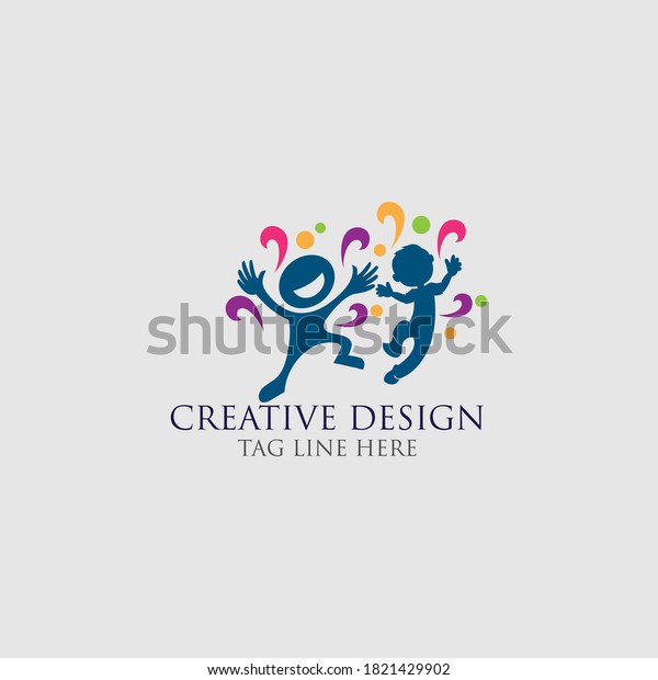Children Logo Take Fun Icon Stock Vector (Royalty Free) 1821429902 ...