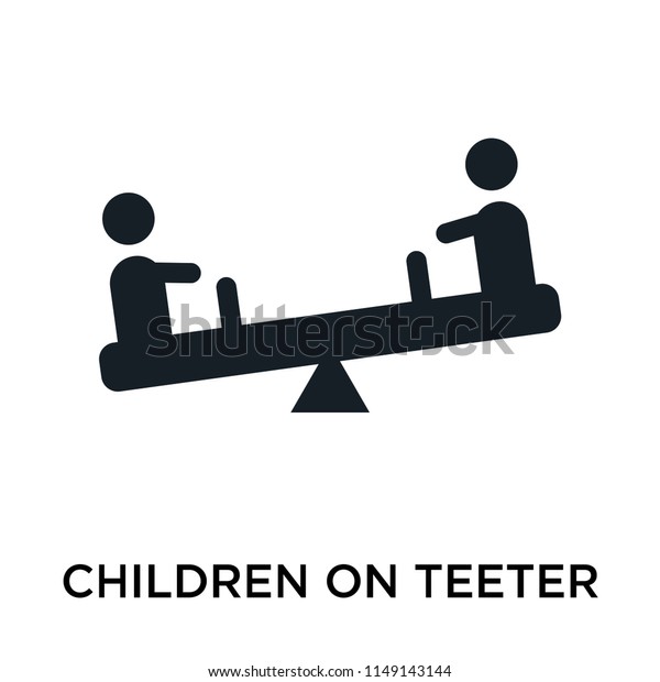 Children On Teeter Totter Icon Vector Stock Vector (Royalty Free ...