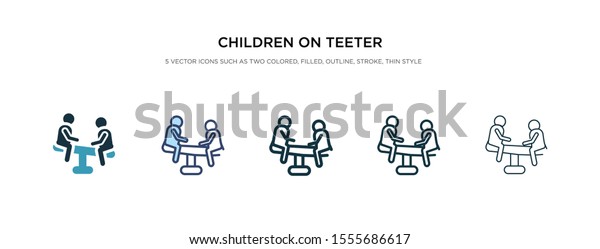 Children On Teeter Totter Icon Different Stock Vector (Royalty Free ...