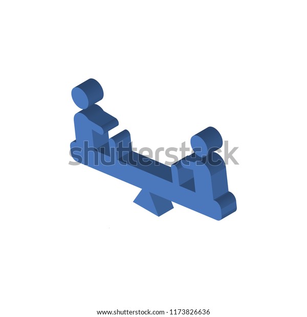 Children On Teeter Totter Isometric Left Stock Vector (Royalty Free ...