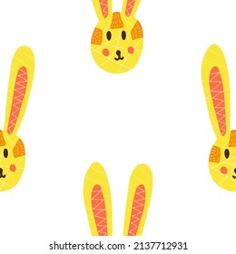 Children Pattern Yellow Bunny On White Stock Vector (Royalty Free ...