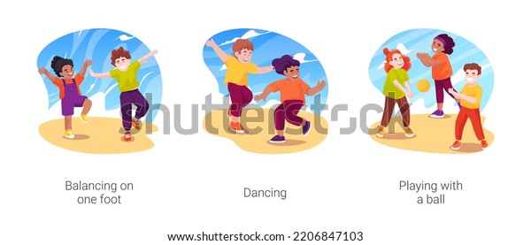 Children Physical Development Isolated Cartoon Vector: เวกเตอร์สต็อก ...