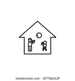 Children Play House Icon Element Family 스톡 벡터(로열티 프리) 1077665129 ...