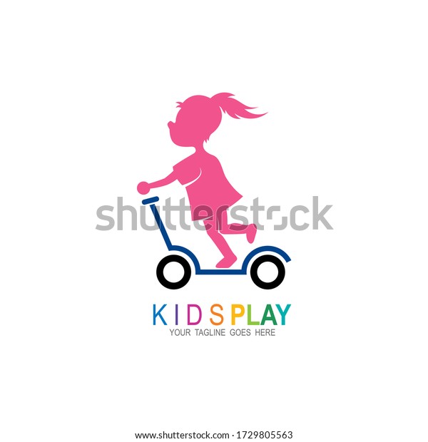 Children Play Logos Happy Playgroup Icon Stock Vector (Royalty Free ...