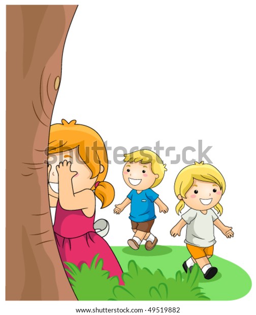 Children Playing Hide Seek Park Vector Stock Vector (Royalty Free) 49519882 Children Playing Hide Seek Park Vector Stock Vector (Royalty Free) 49519882