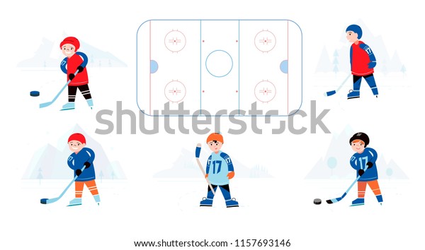 Children Playing Hockey Stock Vector (Royalty Free) 1157693146 ...